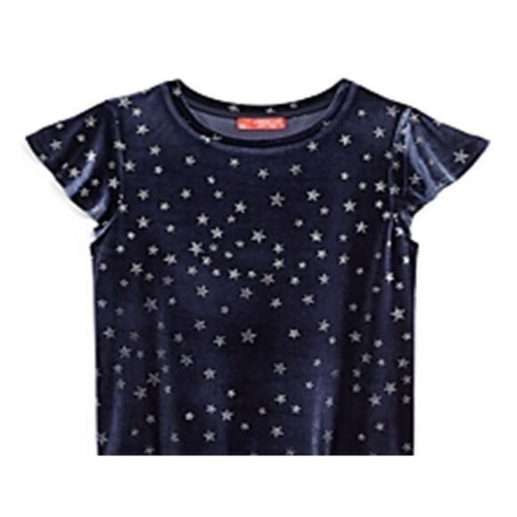 Aqua | Dresses | Aqua Girls Star Print Velvet Dress Navy Size Xlarge ...